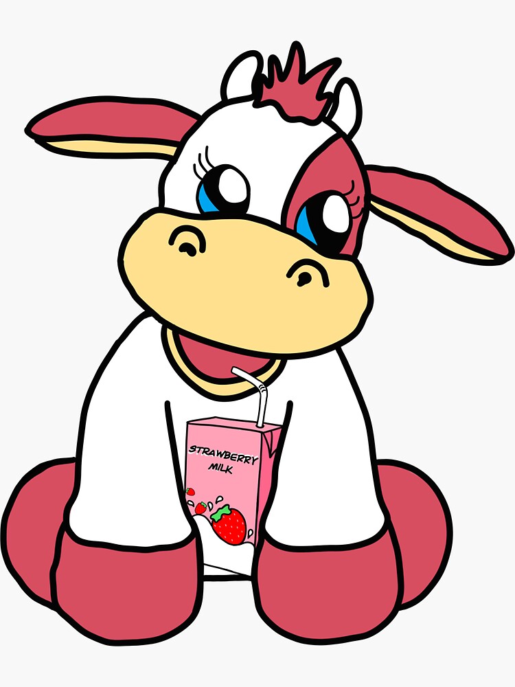 "Strawberry cow" Sticker by Arky-Li20 | Redbubble