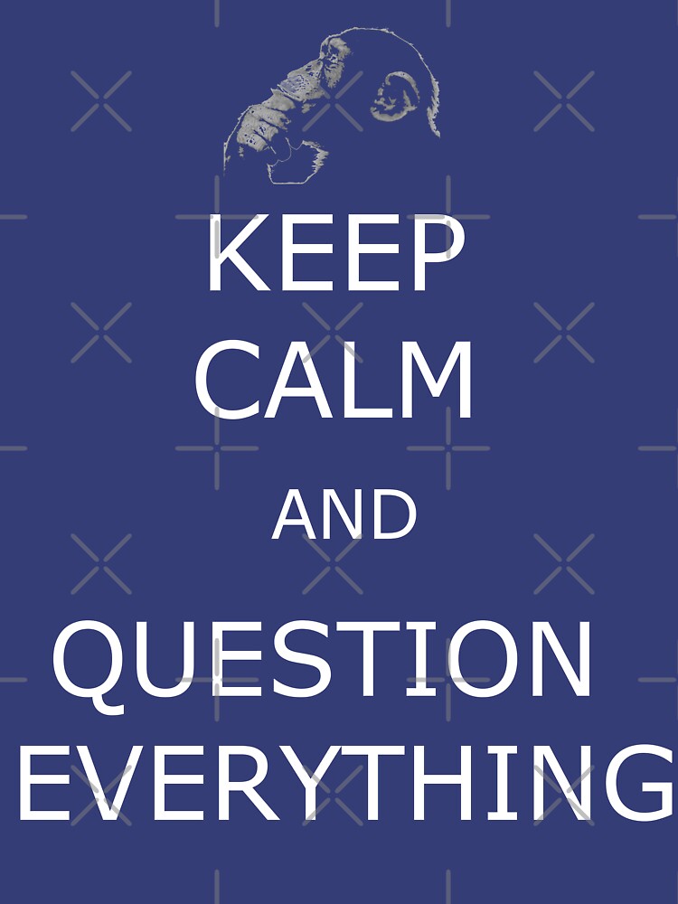 "Keep Calm and Question Everything" T-shirt for Sale by Nate4D7 ...