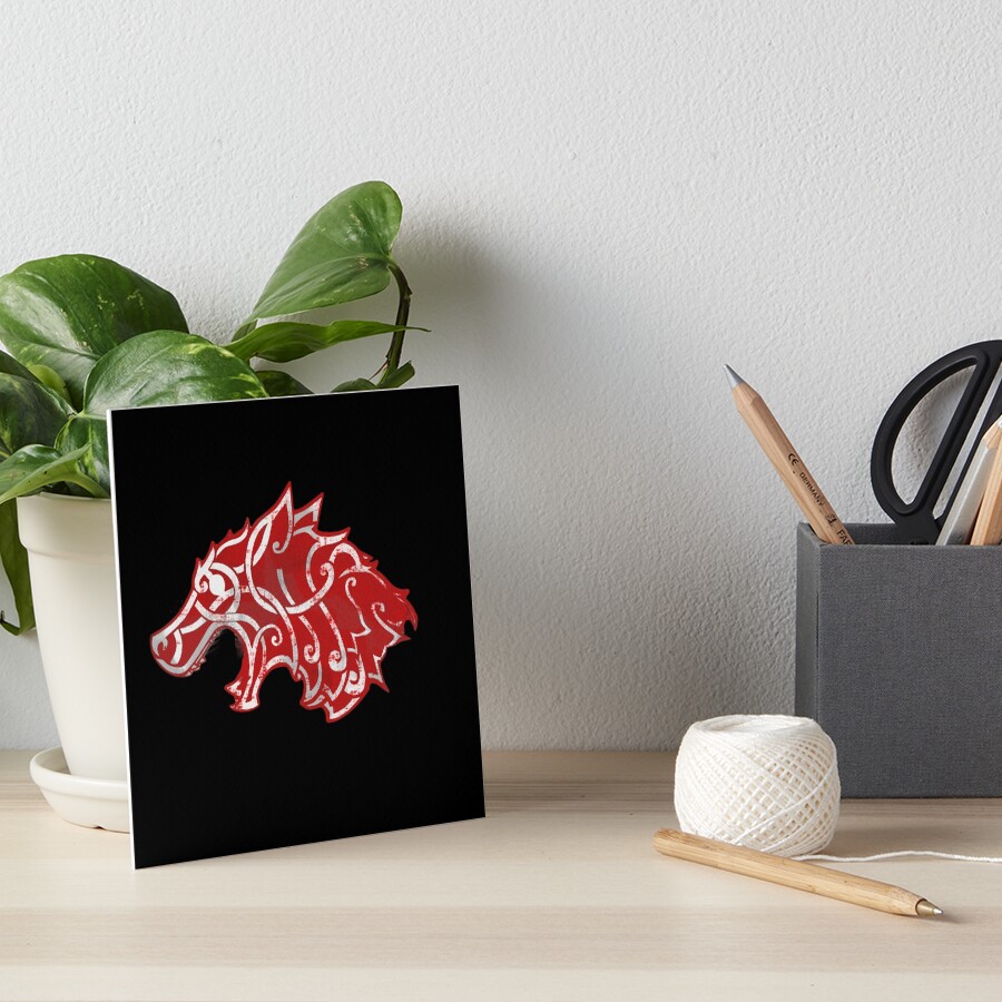 "Red Wolf head Banner - Wheel of Time - Lord Perrin" Art Board Print ...