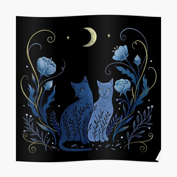 "Two Cats" Poster by episodicDrawing | Redbubble