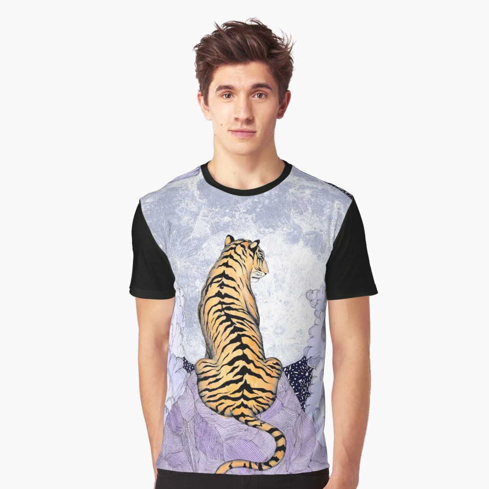 "Tiger Moon Colour Version" Sticker for Sale by ECMazur | Redbubble