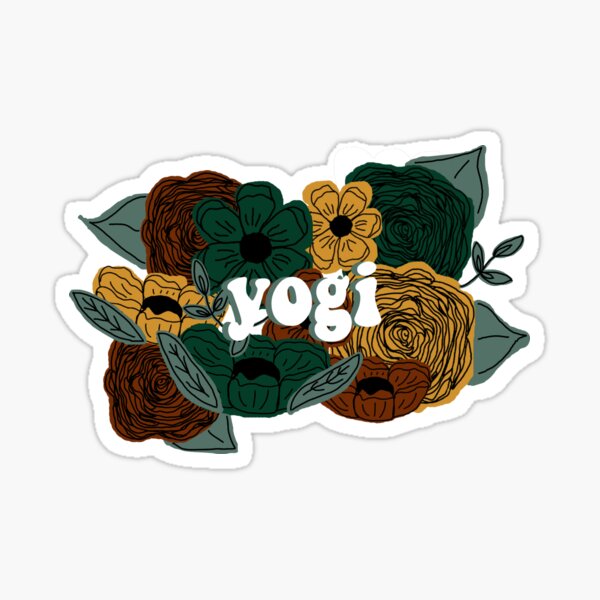 "yogi- earthy flower doodle" Sticker by desmona | Redbubble