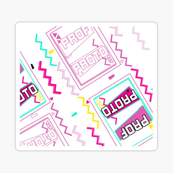 "Proto in the 90s" Sticker for Sale by ProfessorProto | Redbubble