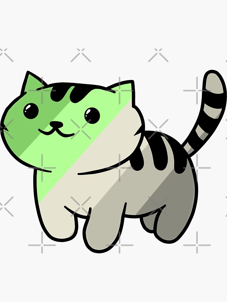 "Aromantic Pride Cat" Sticker for Sale by tsfea | Redbubble