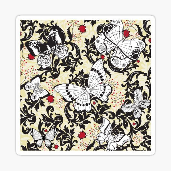 Pegatina «Mariposas en blanco y negro» de Meson1 | Redbubble