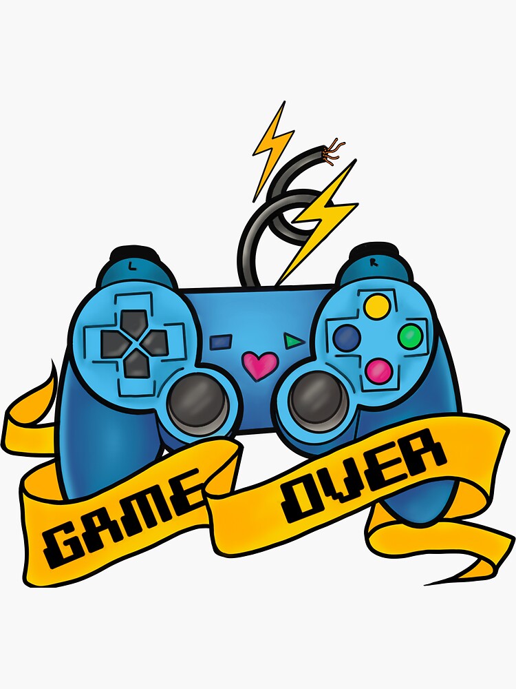 "Game over console " Sticker for Sale by Ink8holic | Redbubble