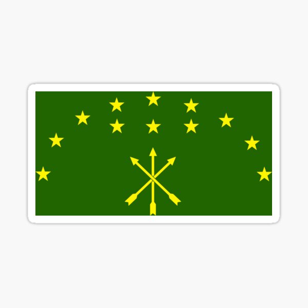 "Adiga Flag With Yellow Stars Great Adiga Gift Perfect Adiga" Sticker ...