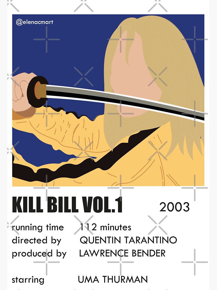 "Kill Bill 1 Minimalist Poster" Sticker by elenacmart | Redbubble