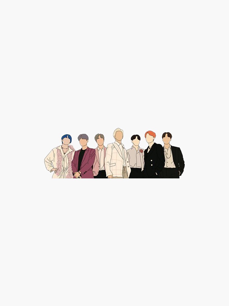 "BTS group sticker" Sticker by hannah5yg | Redbubble