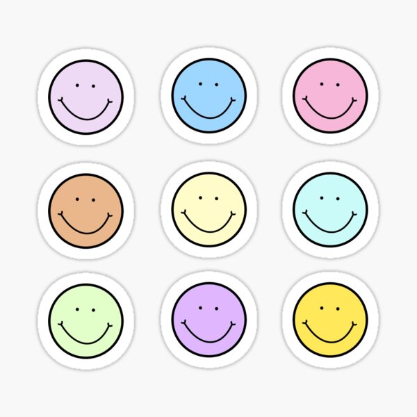 "Smiley Face Sticker Pack" Sticker for Sale by handmadebyheart | Redbubble