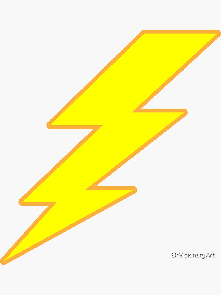 "Yellow Lightning Bolt" Sticker for Sale by BrVisionaryArt | Redbubble