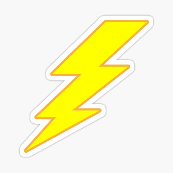 "Yellow Lightning Bolt" Sticker for Sale by BrVisionaryArt | Redbubble