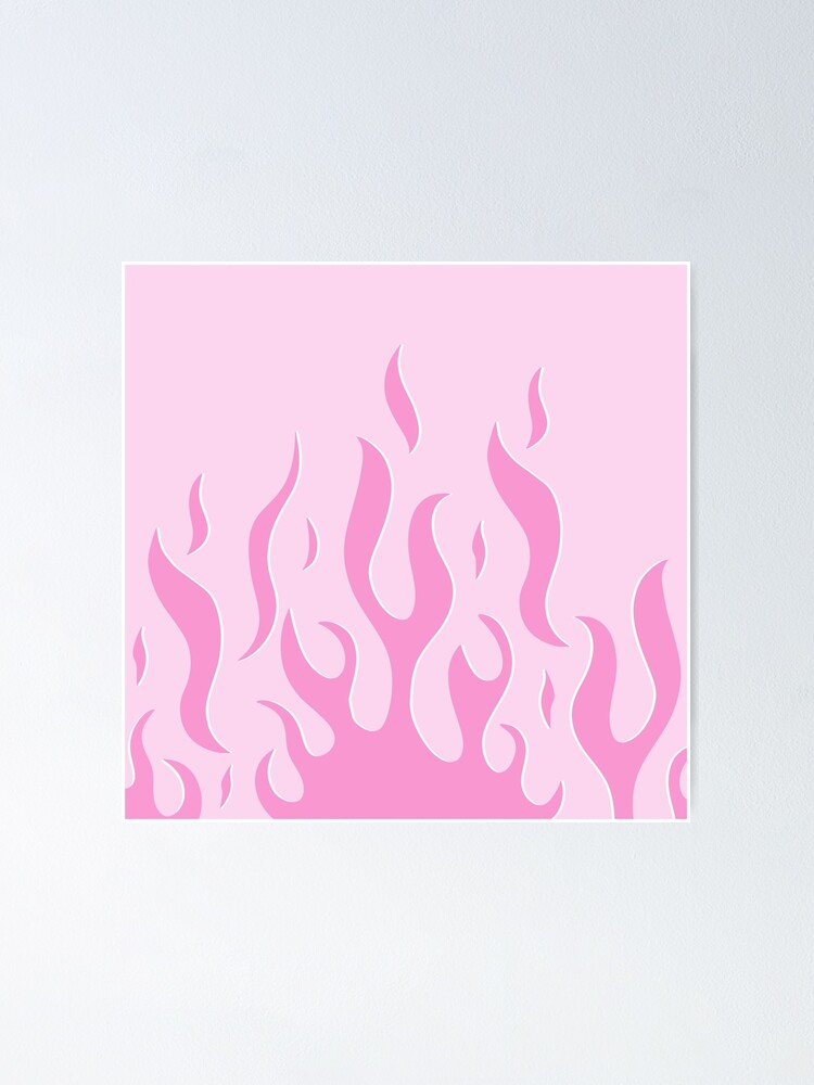 "pink flames " Poster for Sale by shirasticker | Redbubble