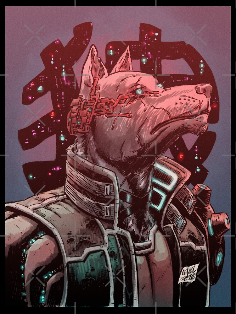 "Cyber Wolf" Sticker by sgwolf | Redbubble