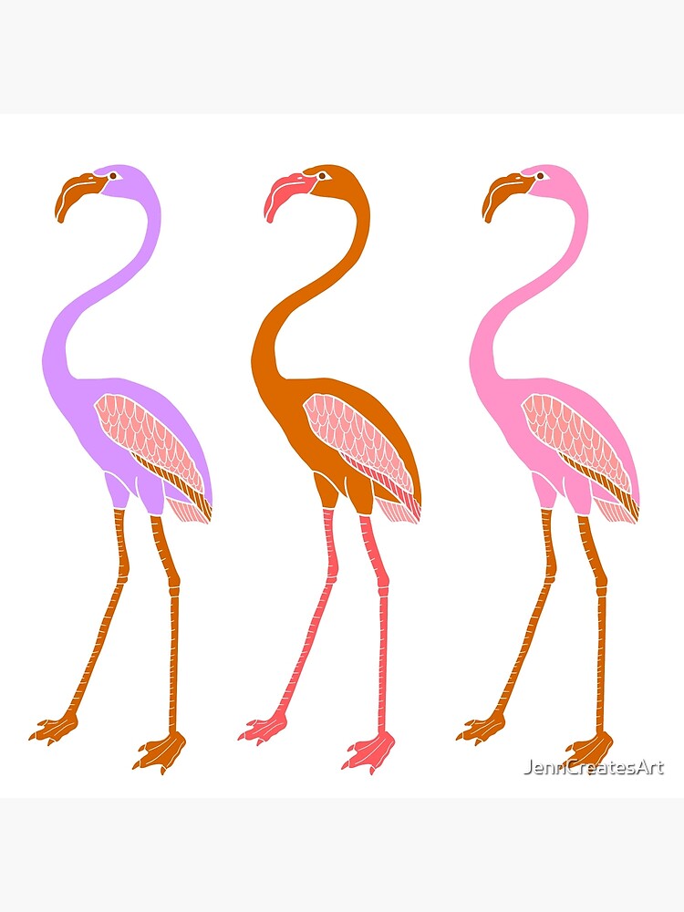 "Flamingo Walk - Bold Illustration" Poster by JennCreatesArt | Redbubble