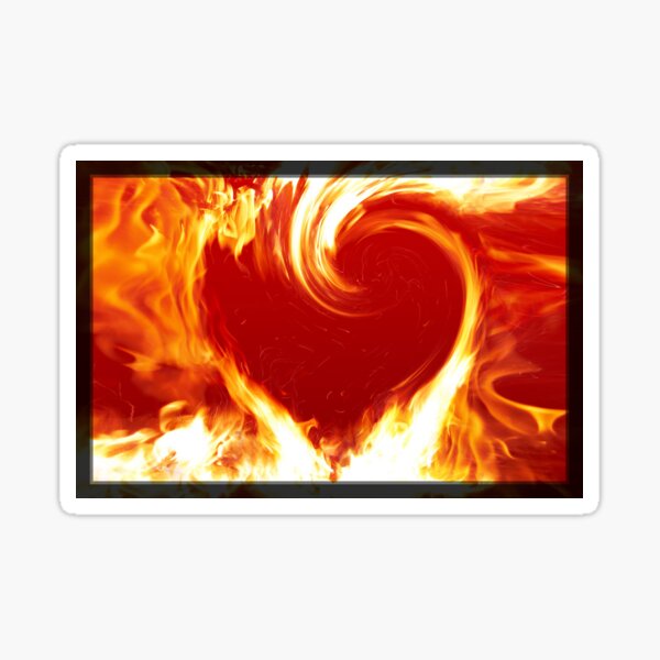"Fire Heart" Sticker for Sale by hwanas | Redbubble