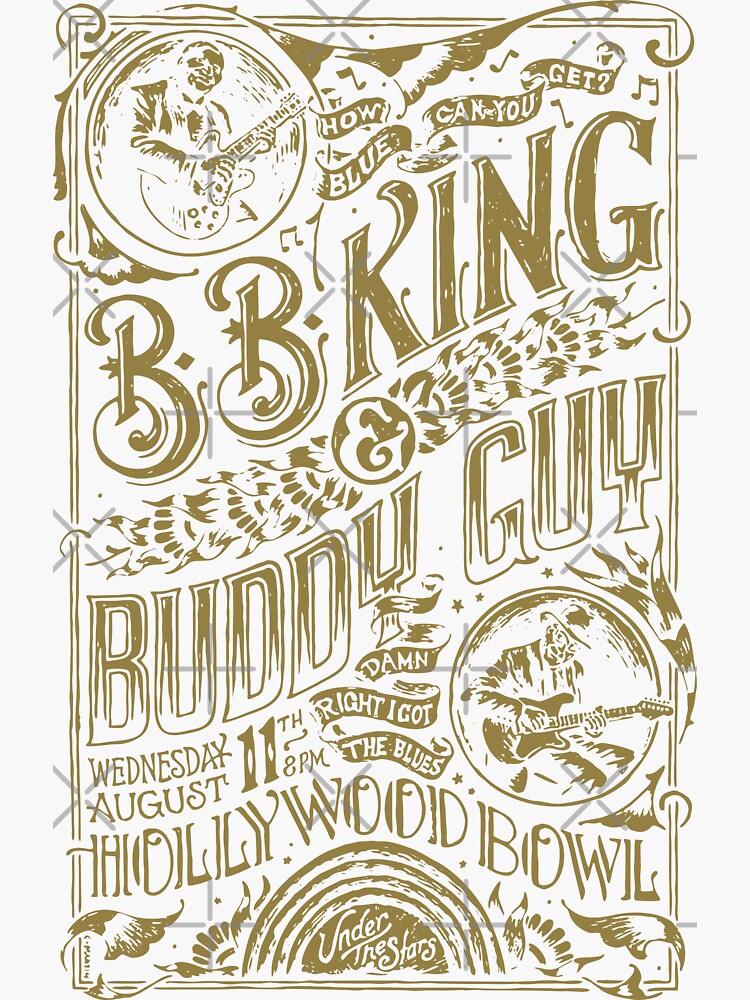 "Blues music art / BBK" Sticker for Sale by blackmuxic | Redbubble