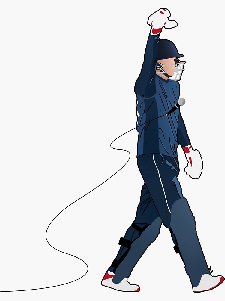 "Joe Root Mic Drop" Sticker by HitFor6 | Redbubble