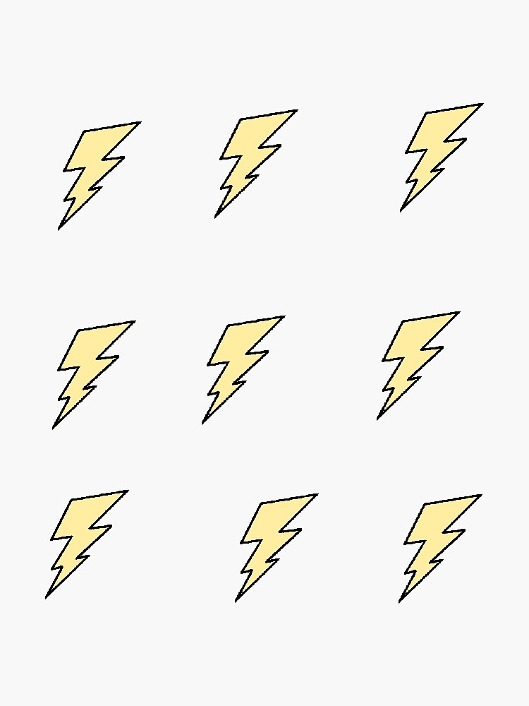 "yellow lightning bolt sticker pack" Sticker by margaretpalmer | Redbubble