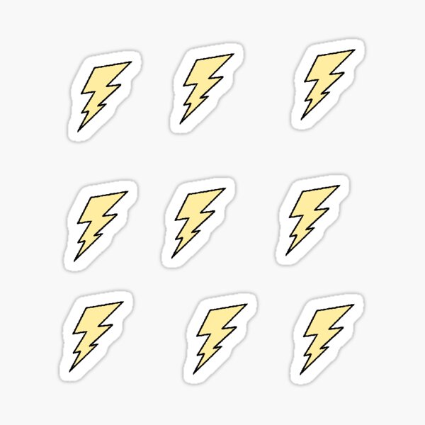 "yellow lightning bolt sticker pack" Sticker by margaretpalmer | Redbubble