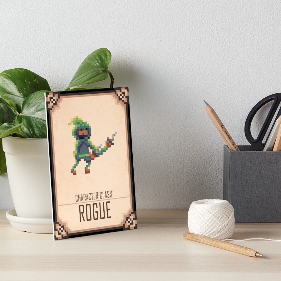 "Character Class: Rogue Pixel Art Retro Poster" Art Board Print for ...