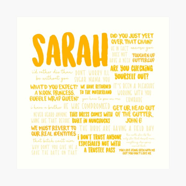"Sarah Outer Banks Quotes" Art Print for Sale by Sofia Ong | Redbubble