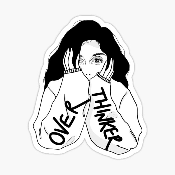 "Over Thinker " Sticker for Sale by cutesiecreation | Redbubble