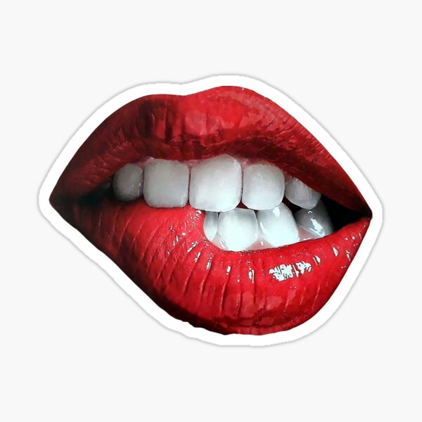 Bite Your Lips Sticker By Epulmol Redbubble