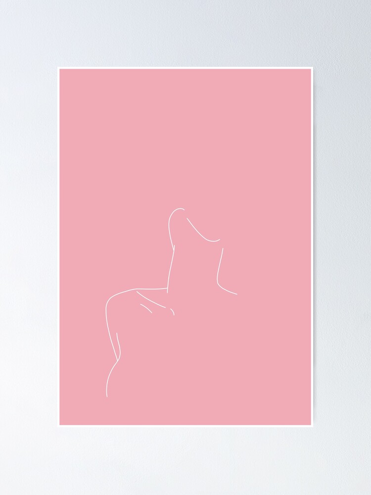 "Pink figure line drawing illustration - Gita" Poster for Sale by ...