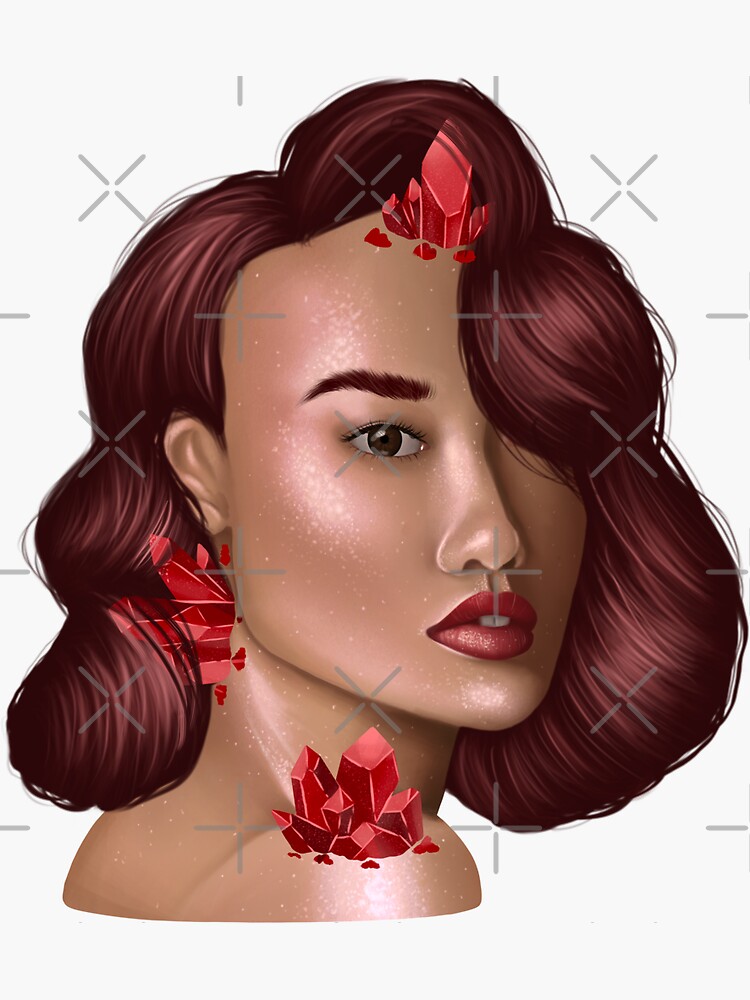 "Ruby Portrait " Sticker for Sale by TheDoggoDraws | Redbubble