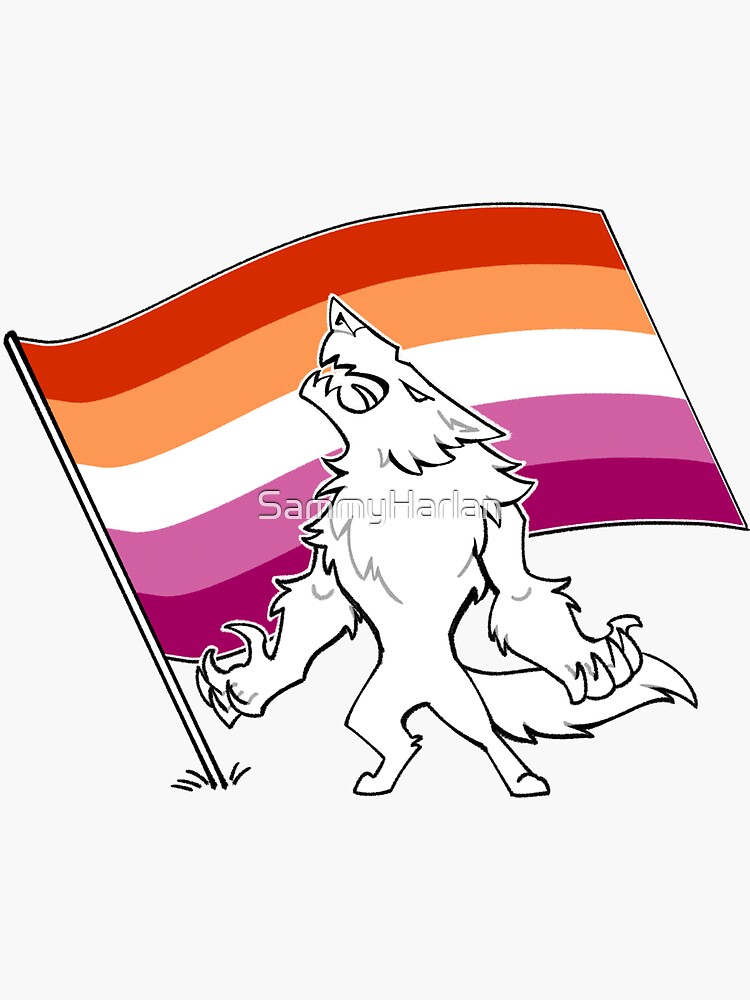 "Lesbian Pride Werewolf" Sticker for Sale by SammyHarlan | Redbubble