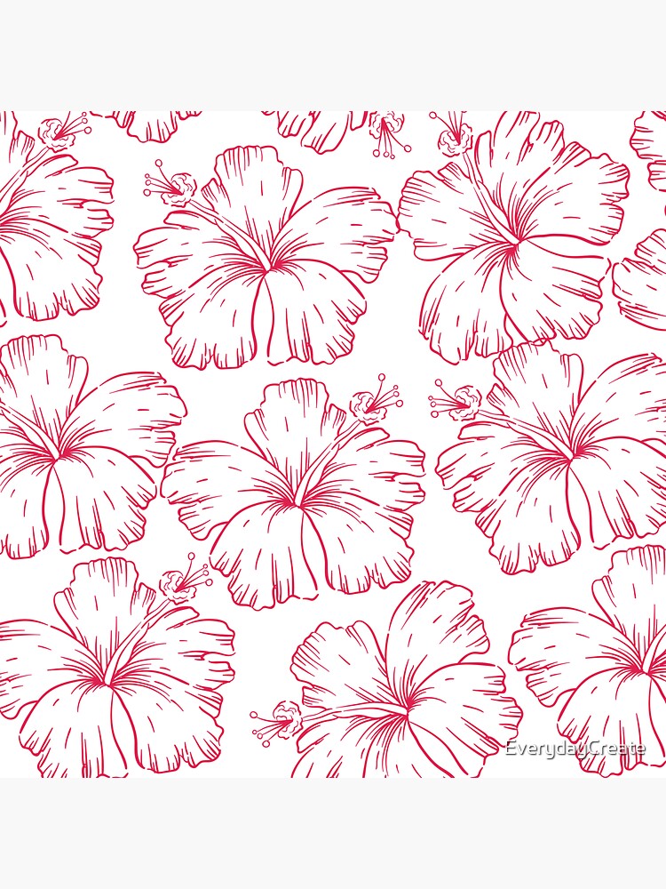 "Hibiscus Flower Floral Pattern in Pink" Sticker by EverydayCreate ...