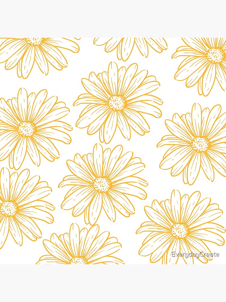 "Daisy Flower Floral Pattern in Yellow" Poster by EverydayCreate ...