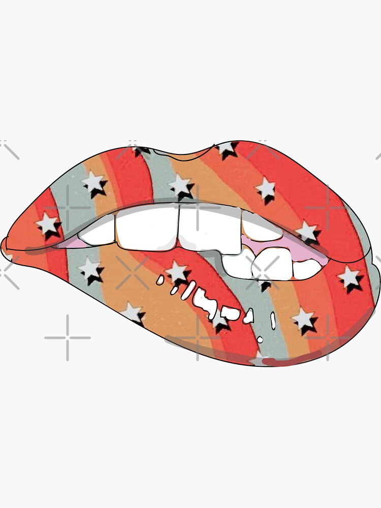 "VSCO Pattern Lips" Sticker for Sale by Clipped | Redbubble