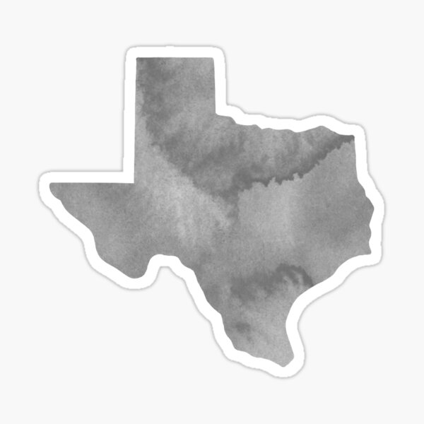 "Watercolor Texas (Grey)" Sticker by crystalcreative | Redbubble