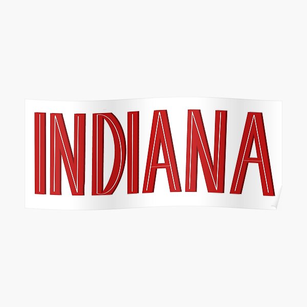 "Red Indiana Sticker " Poster by icsilver | Redbubble