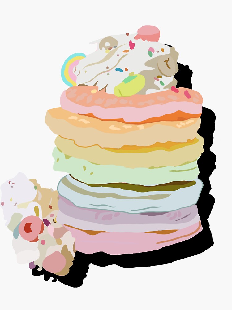 "Rainbow Pancake Stack Sticker" Sticker by AthenaPeri | Redbubble
