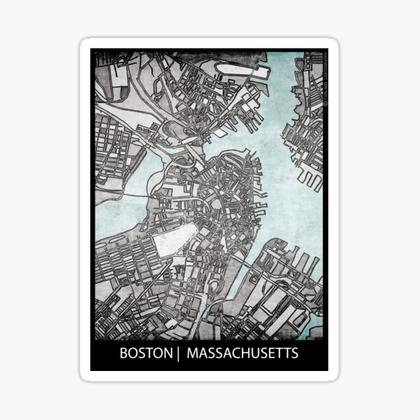"Boston, MA" Sticker for Sale by abstractmaps | Redbubble