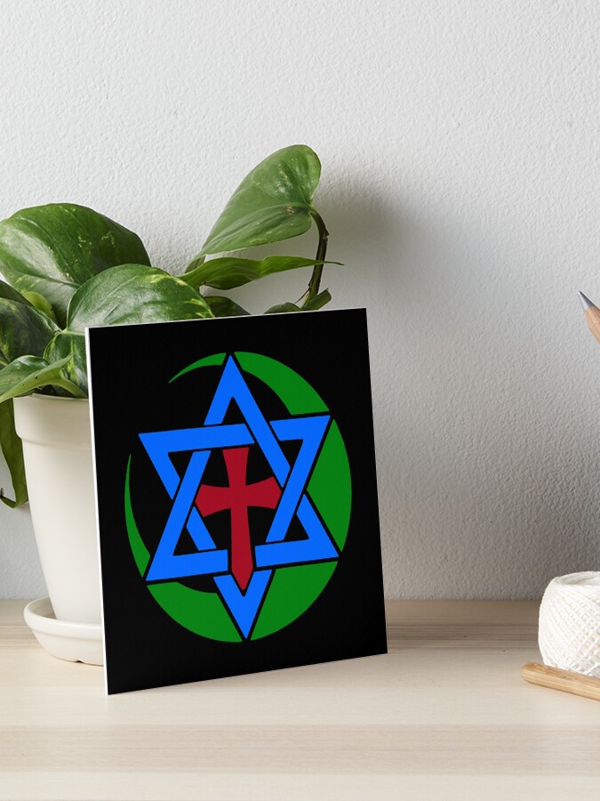 "Three Abrahamic Religions Symbol" Art Board Print for Sale by Dator ...