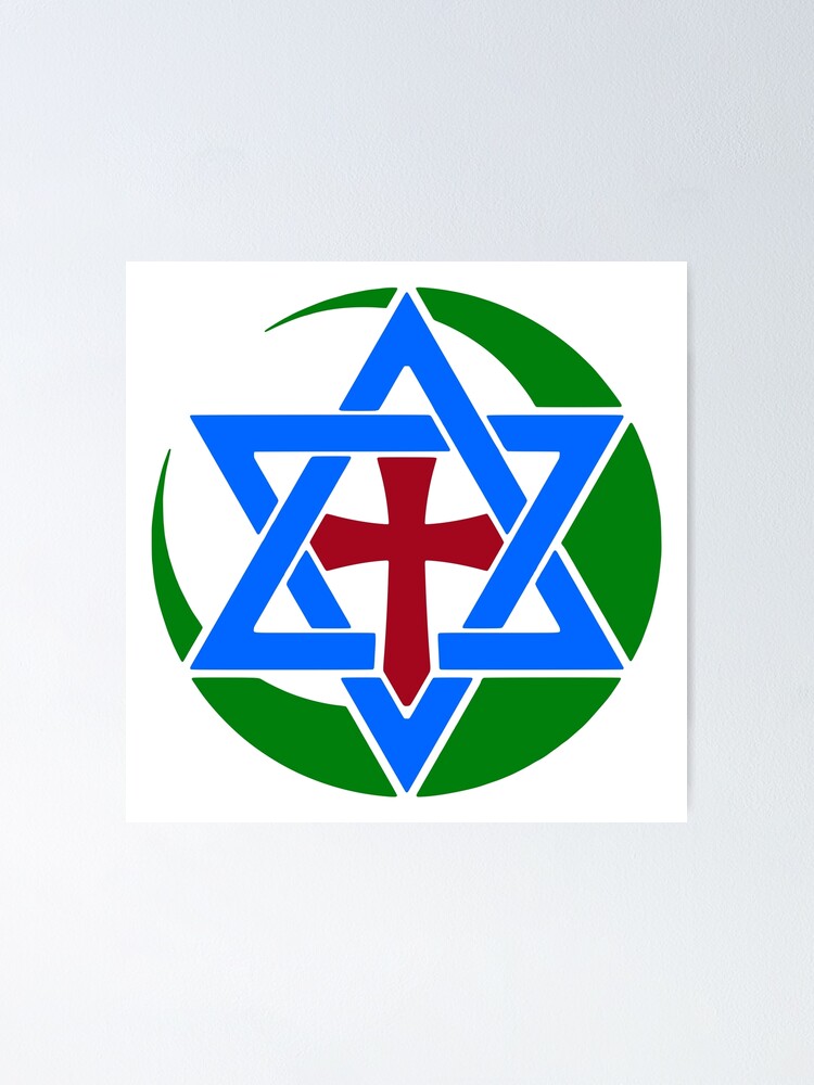 "Three Abrahamic Religions Symbol" Poster for Sale by Dator | Redbubble