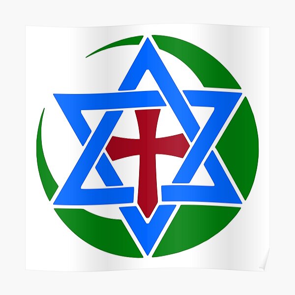 "Three Abrahamic Religions Symbol" Poster for Sale by Dator | Redbubble