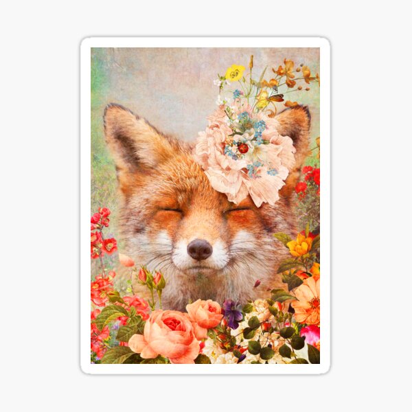 "Happy Fox" Sticker for Sale by autumnsgoddess | Redbubble