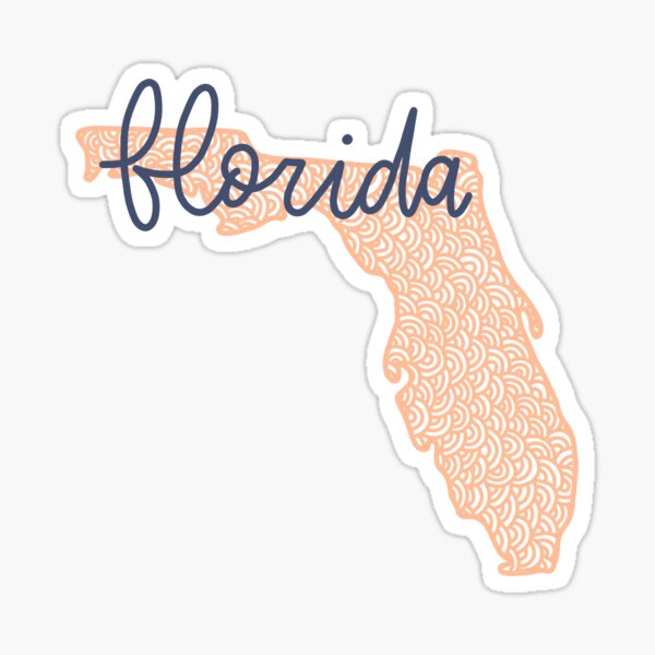 "Florida Wavy Cursive State Outline" Sticker for Sale by carwalker13 ...