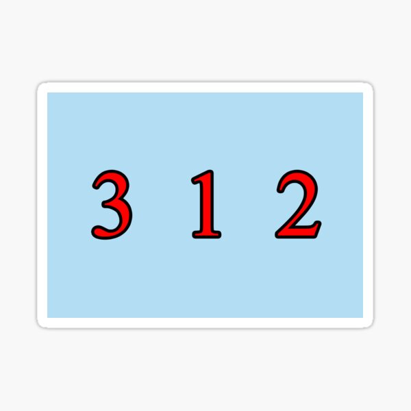 "312 area code Chicago" Sticker for Sale by RedWise | Redbubble
