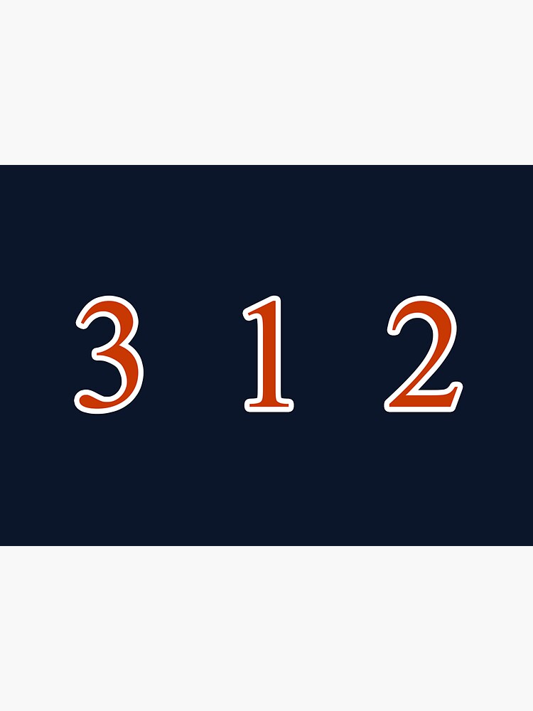 "312 area code Chicago, bears colors" Sticker by RedWise | Redbubble