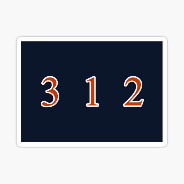 "312 area code Chicago, bears colors" Sticker by RedWise | Redbubble