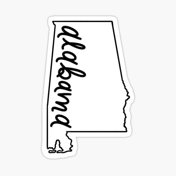 "Alabama State Outline" Sticker by marysmith6872 | Redbubble