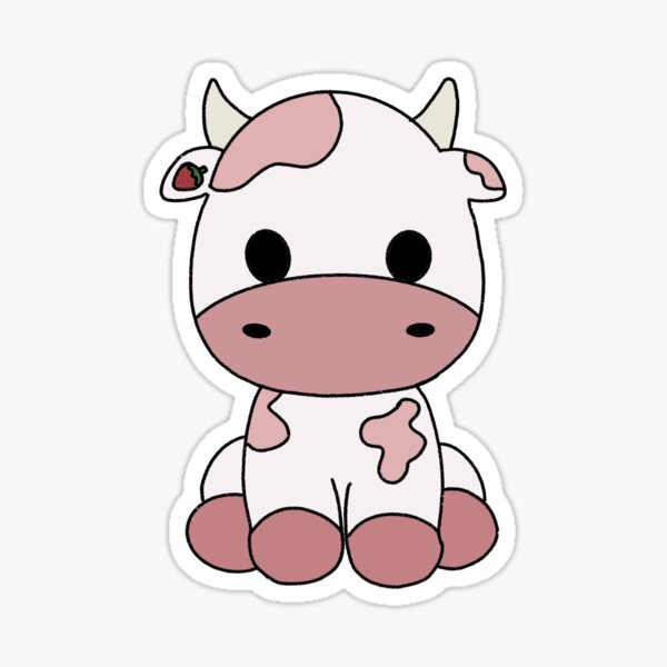  TIKTOK STRAWBERRY COW Sticker For Sale By Alanatibbs Redbubble