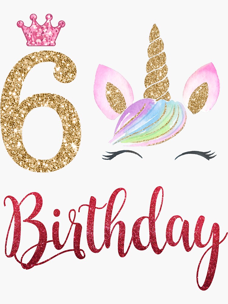 "6th Birthday Unicorn Dabbing, 6 Years Old, 6th Birthday Unicorn ...