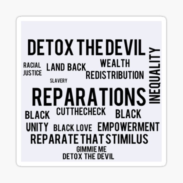 "Detox The Devil Reparations" Sticker by DetoxTheDevil | Redbubble